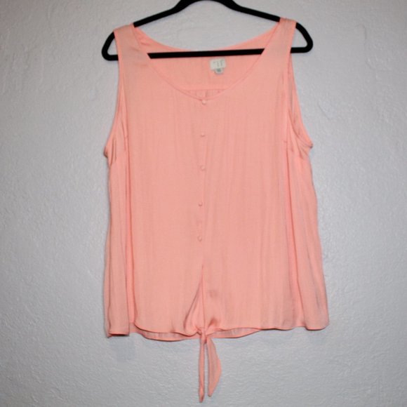 a new day | Tops | Peach Button Front Tank Top | Poshmark
